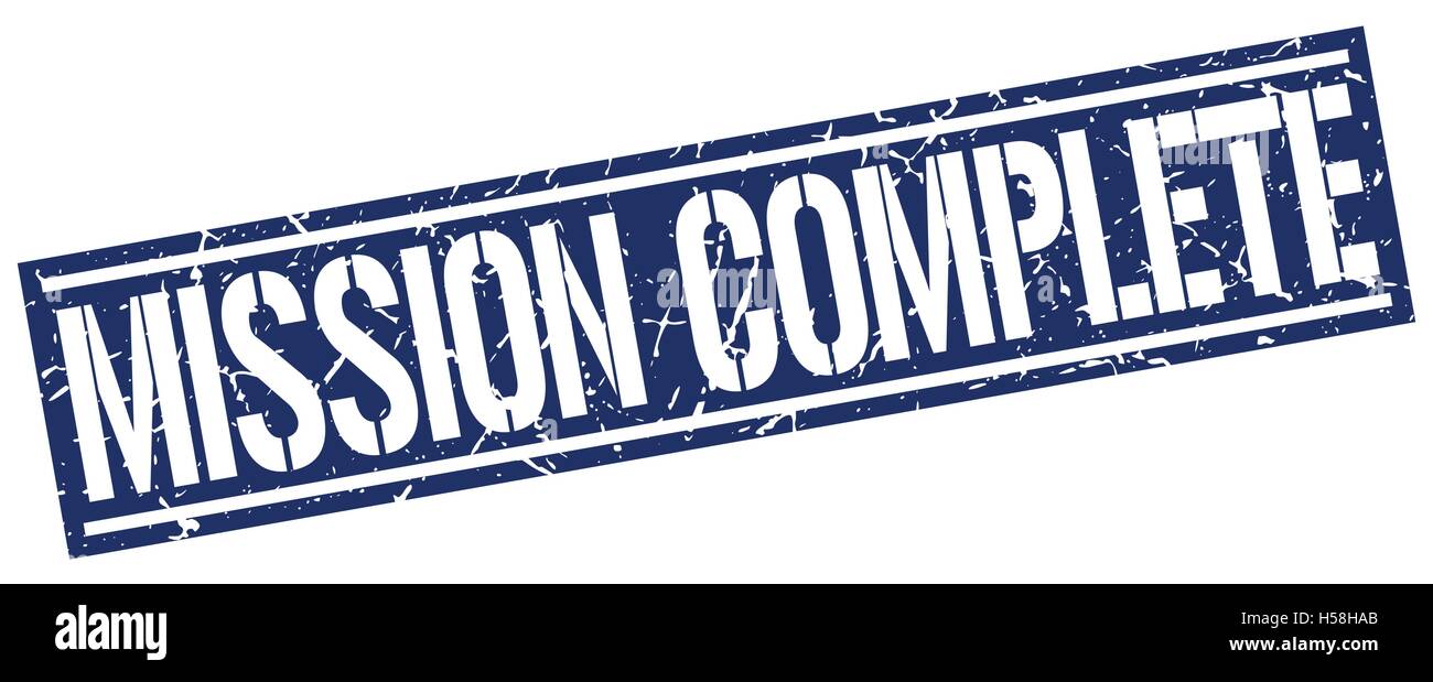 mission complete square grunge stamp Stock Vector Image & Art - Alamy