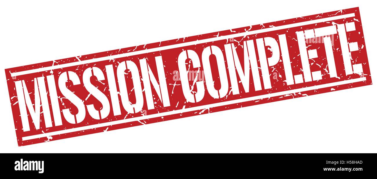 mission complete square grunge stamp Stock Vector Image & Art - Alamy
