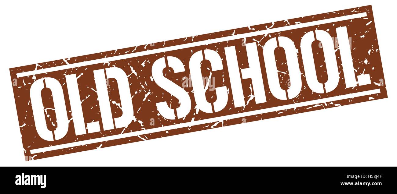 old school square grunge stamp Stock Vector Image & Art - Alamy