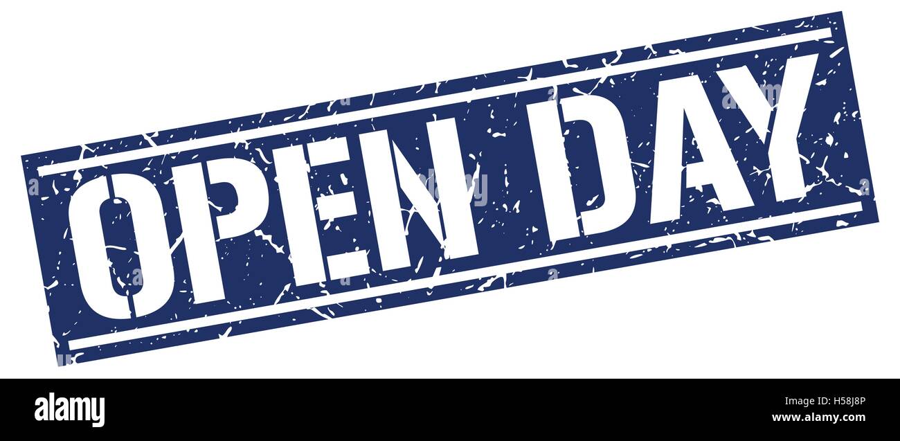 Open day grunge stamp hi-res stock photography and images - Alamy