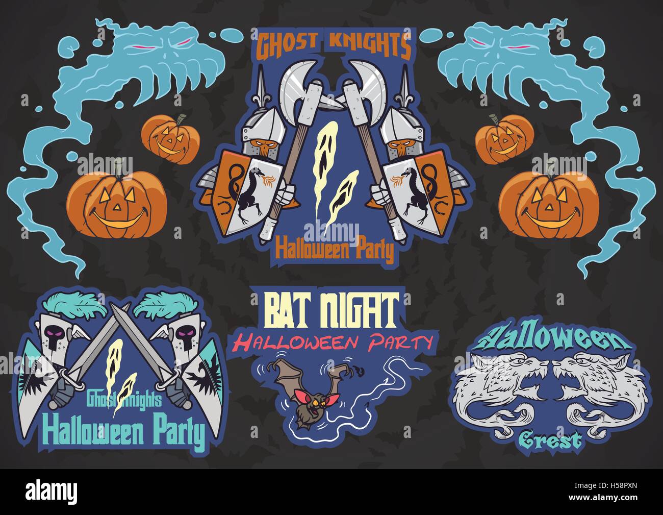 Vintage illustrations of knights Stock Vector Images - Alamy