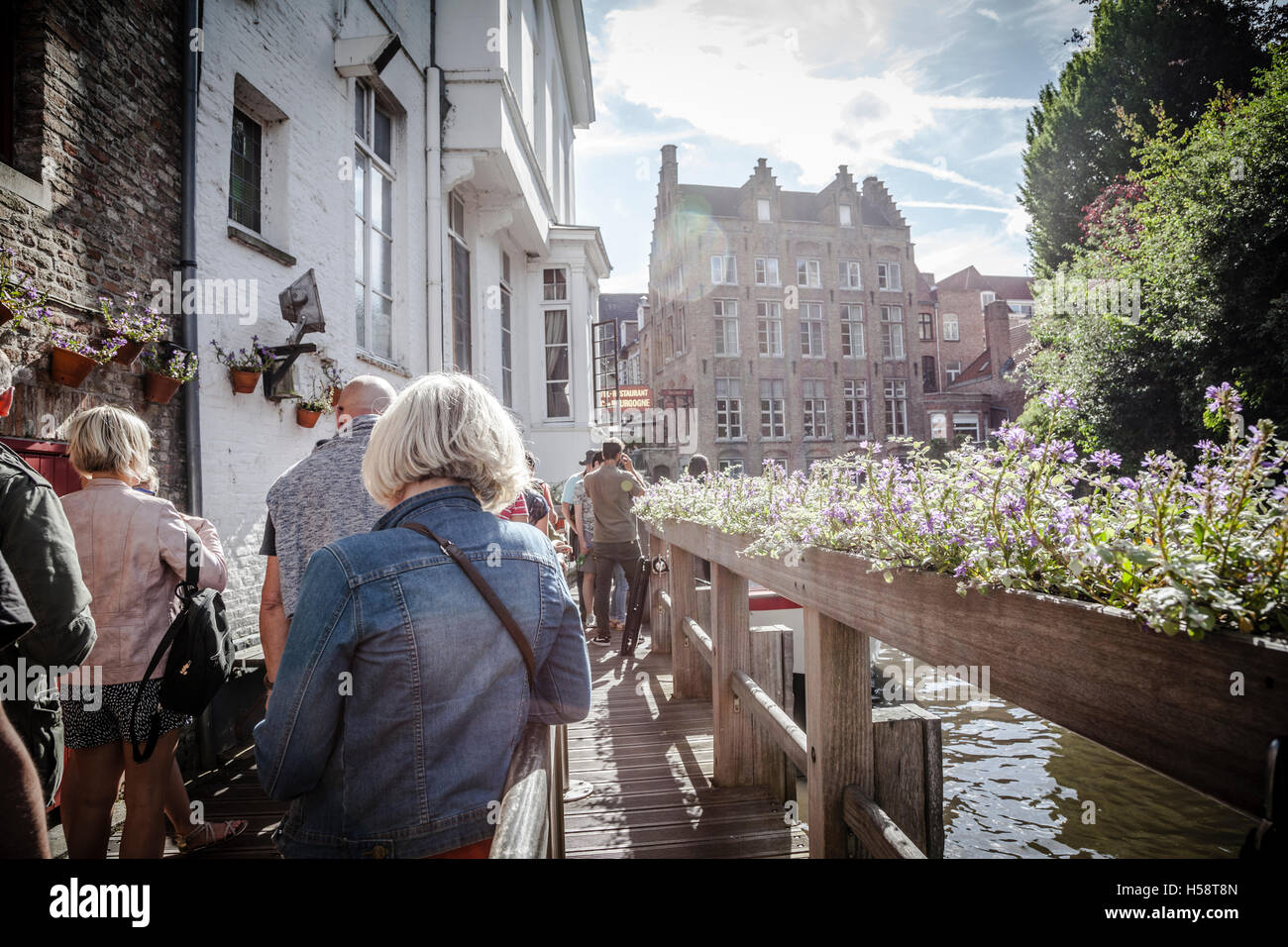 Street in Bruges in the summer, Belgium Stock Photo - Alamy