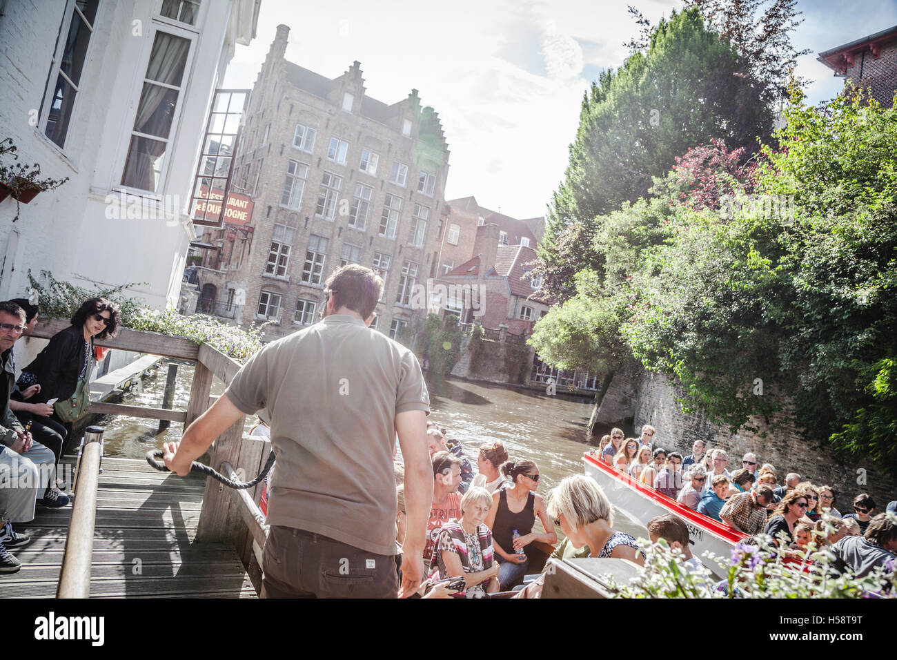 Street in Bruges in the summer, Belgium Stock Photo - Alamy