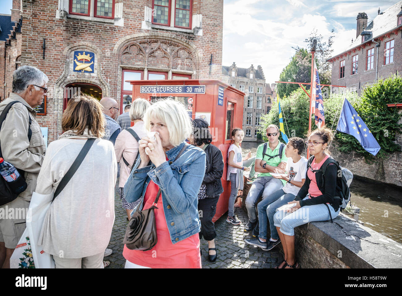 Street in Bruges in the summer, Belgium Stock Photo - Alamy
