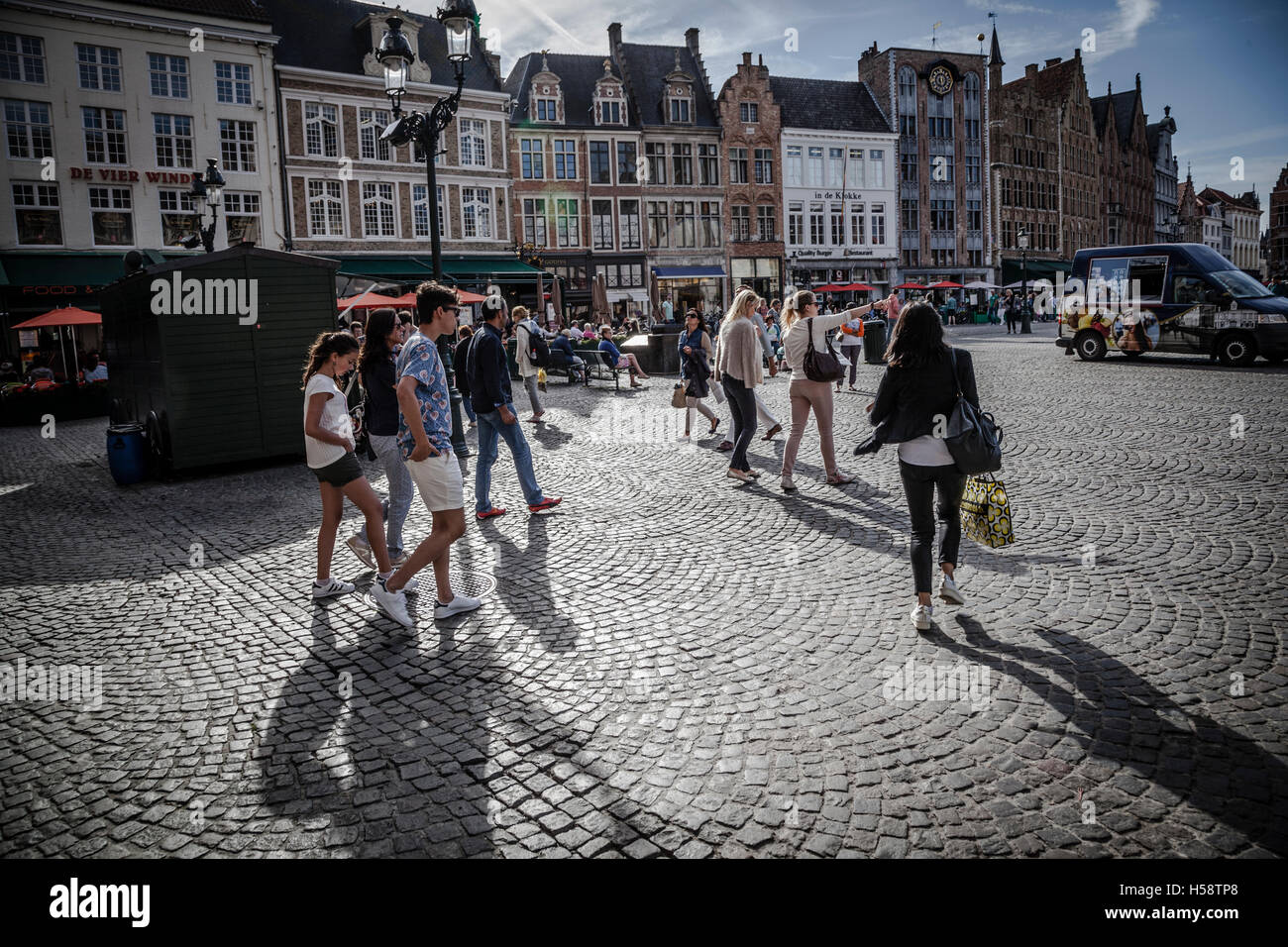 Street in Bruges in the summer, Belgium Stock Photo - Alamy