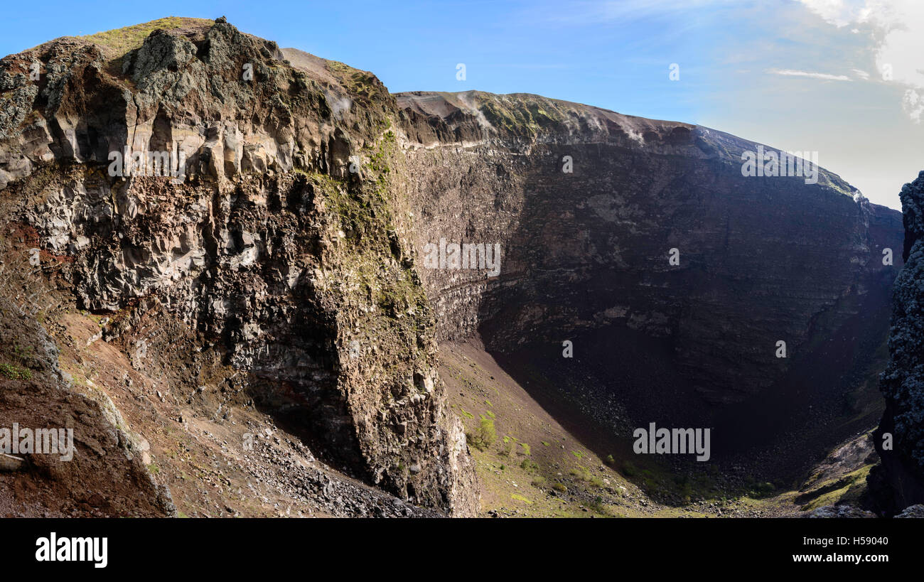 Panorama of the Crater of Mt. Vesuvius Italy Stock Photo - Alamy