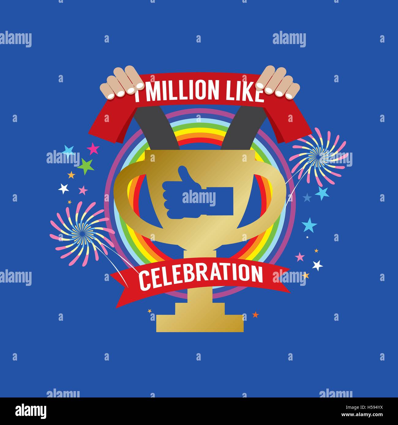 One Million Likes Celebration Vector Illustration Stock Vector Image ...