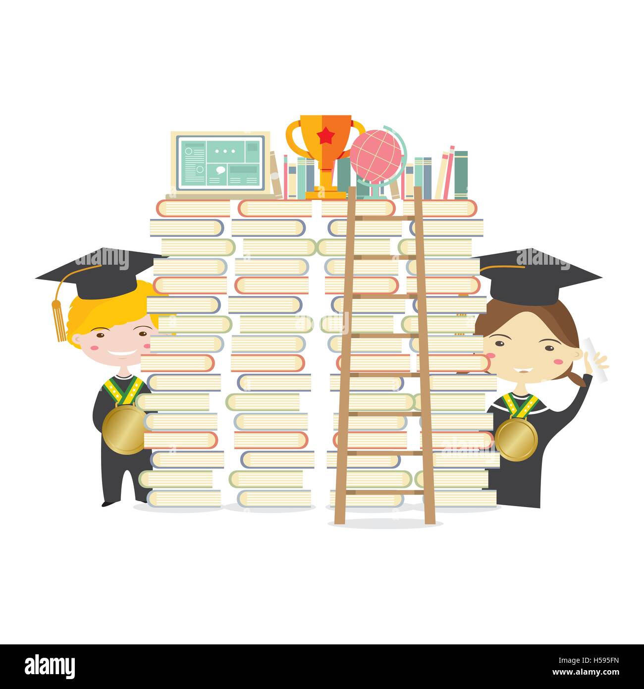 University graduate ladder Stock Vector Images - Alamy