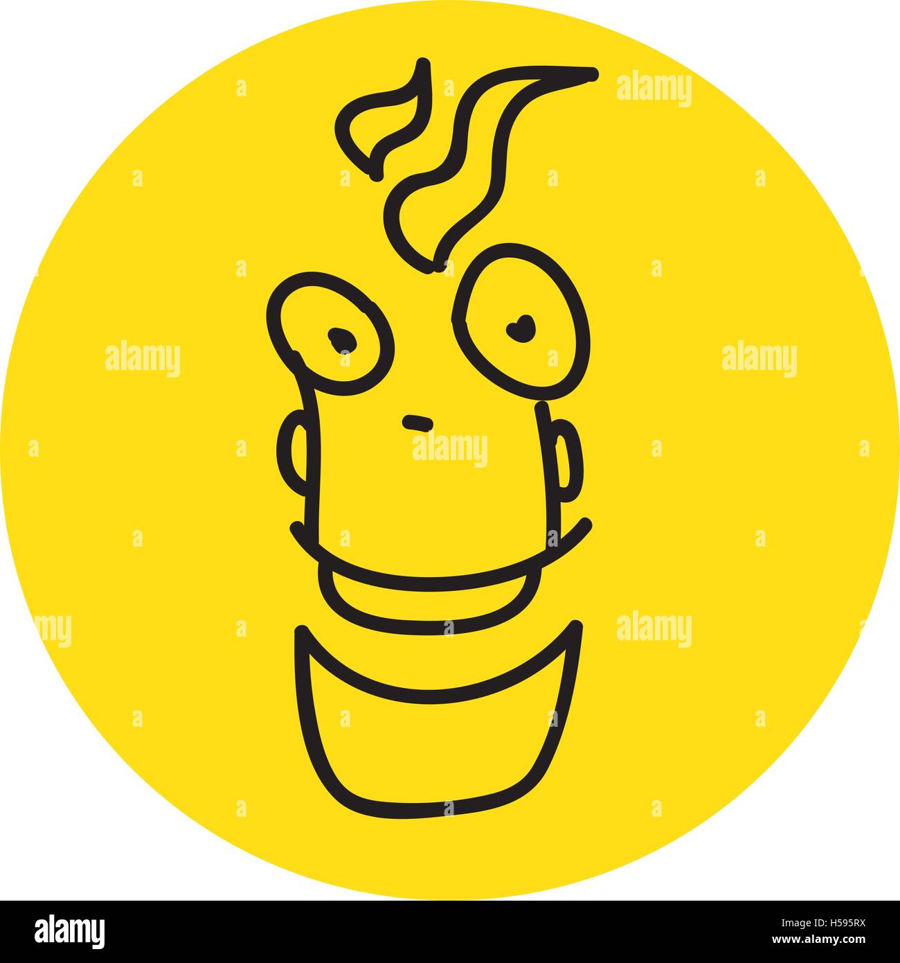 Character is looking forward on the yellow background Stock Vector ...