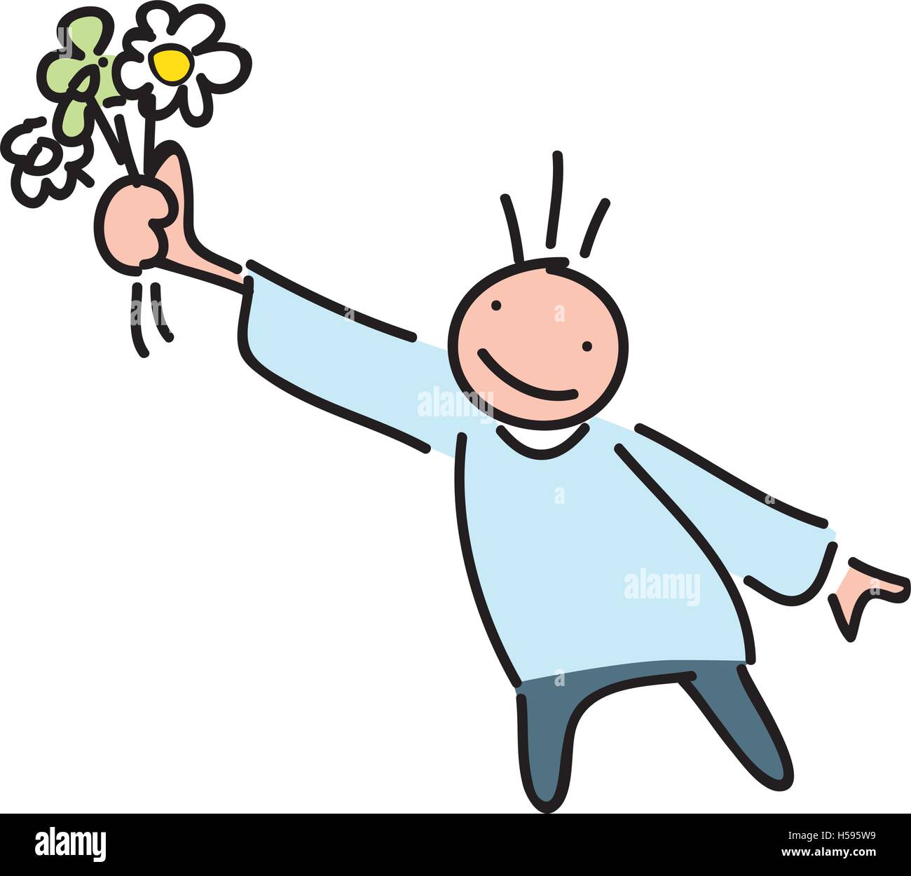 Gentleman Character with Giving Flowers Concept Design Stock Vector ...
