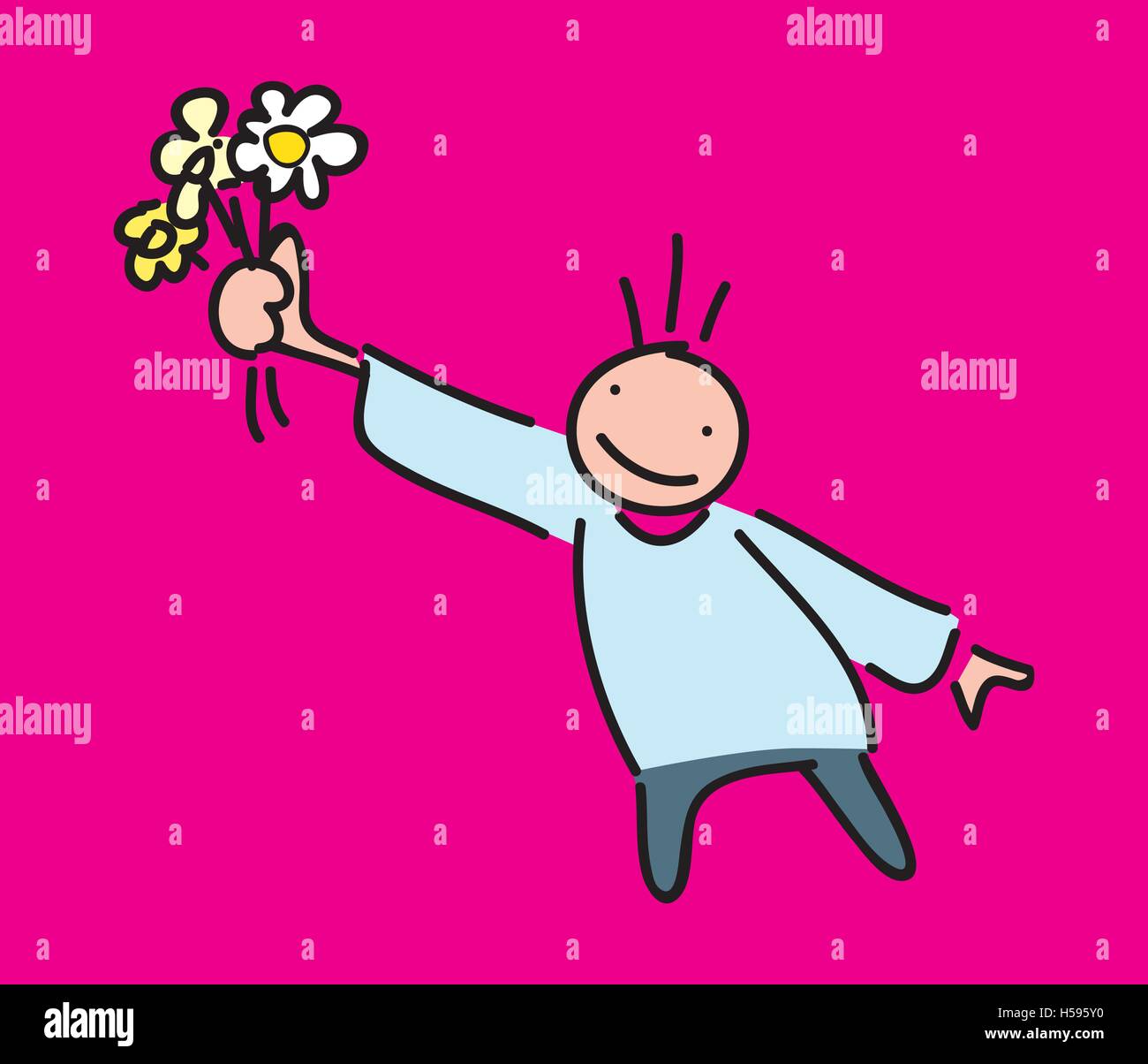 Gentleman Character with Giving Flowers Concept Design Stock Vector ...