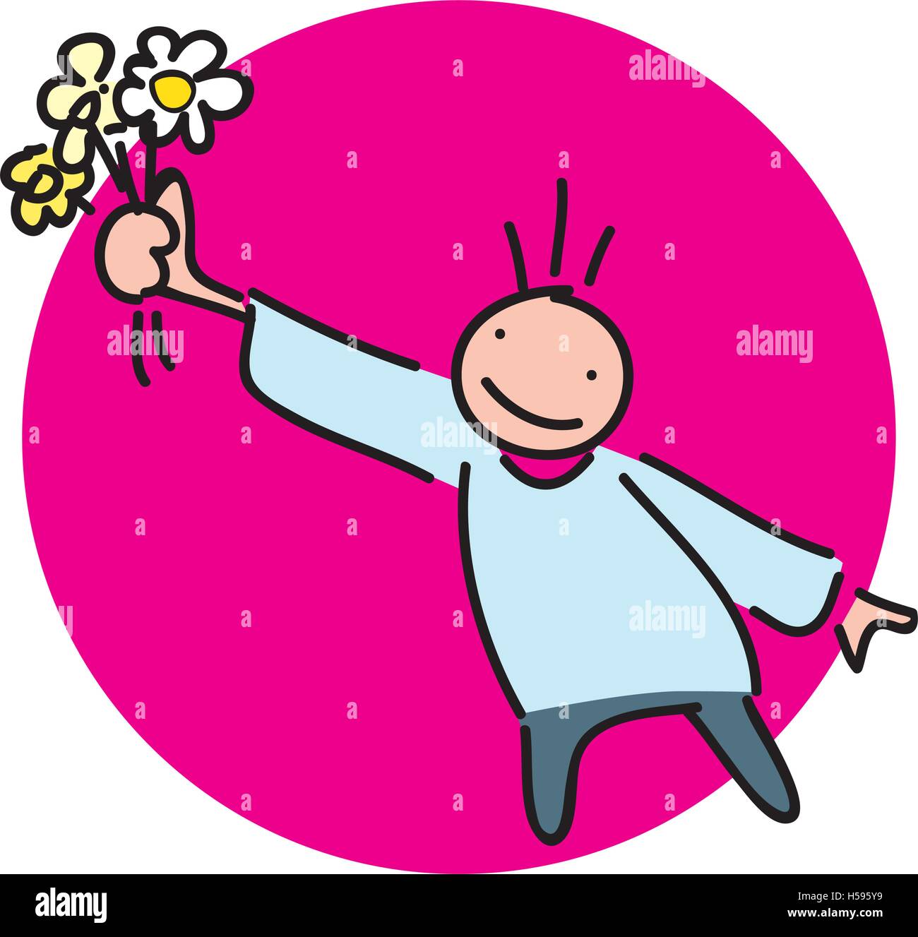 Gentleman Character with Giving Flowers Concept Design Stock Vector ...