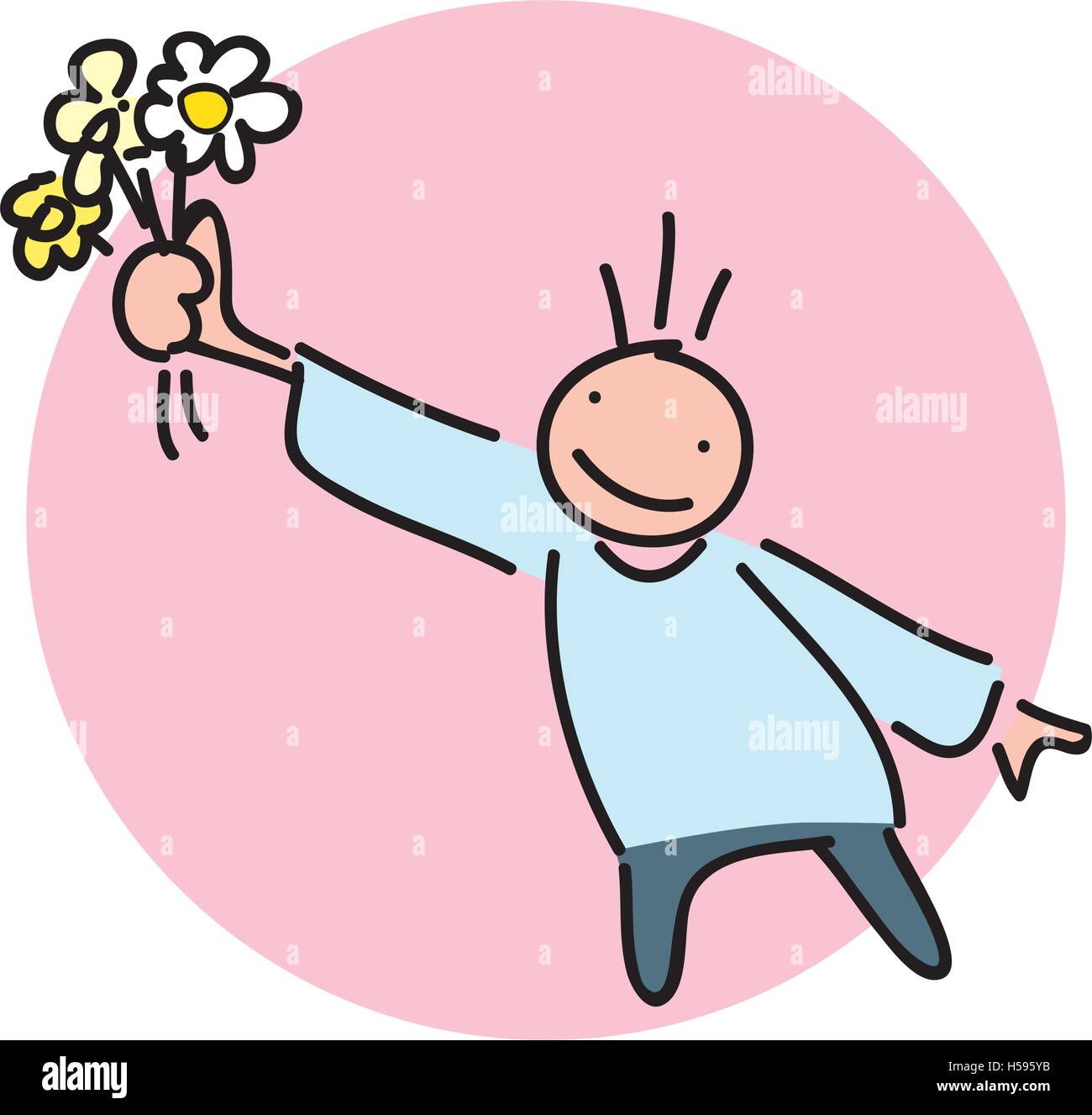 Gentleman Character with Giving Flowers Concept Design Stock Vector ...