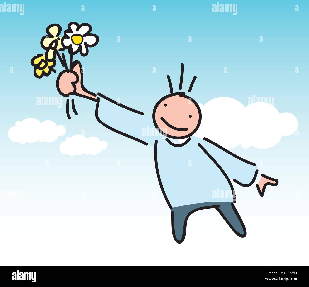 Gentleman Character with Giving Flowers Concept Design Stock Vector ...