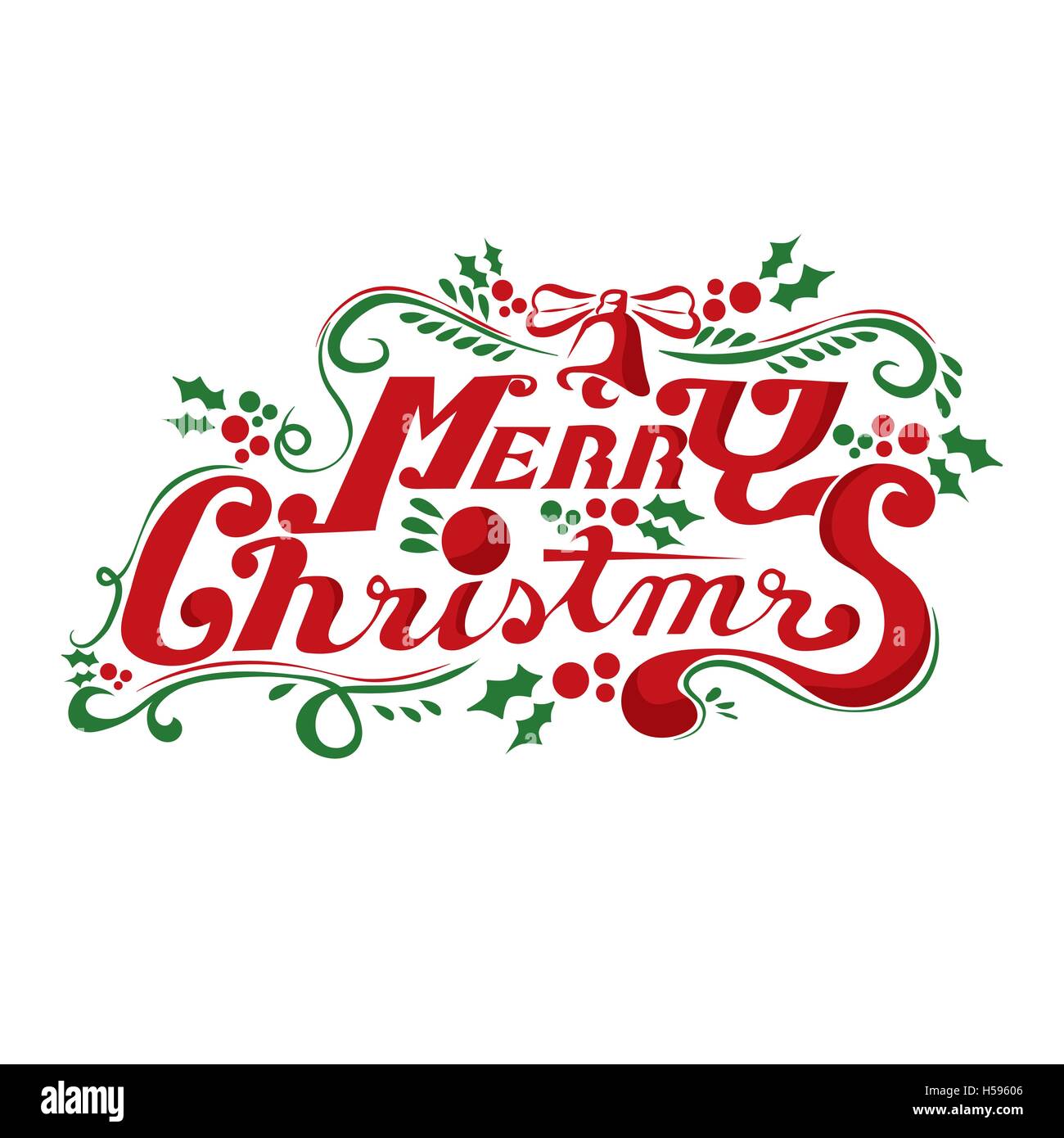Merry Christmas Lettering Vector Illustration Stock Vector Image & Art ...