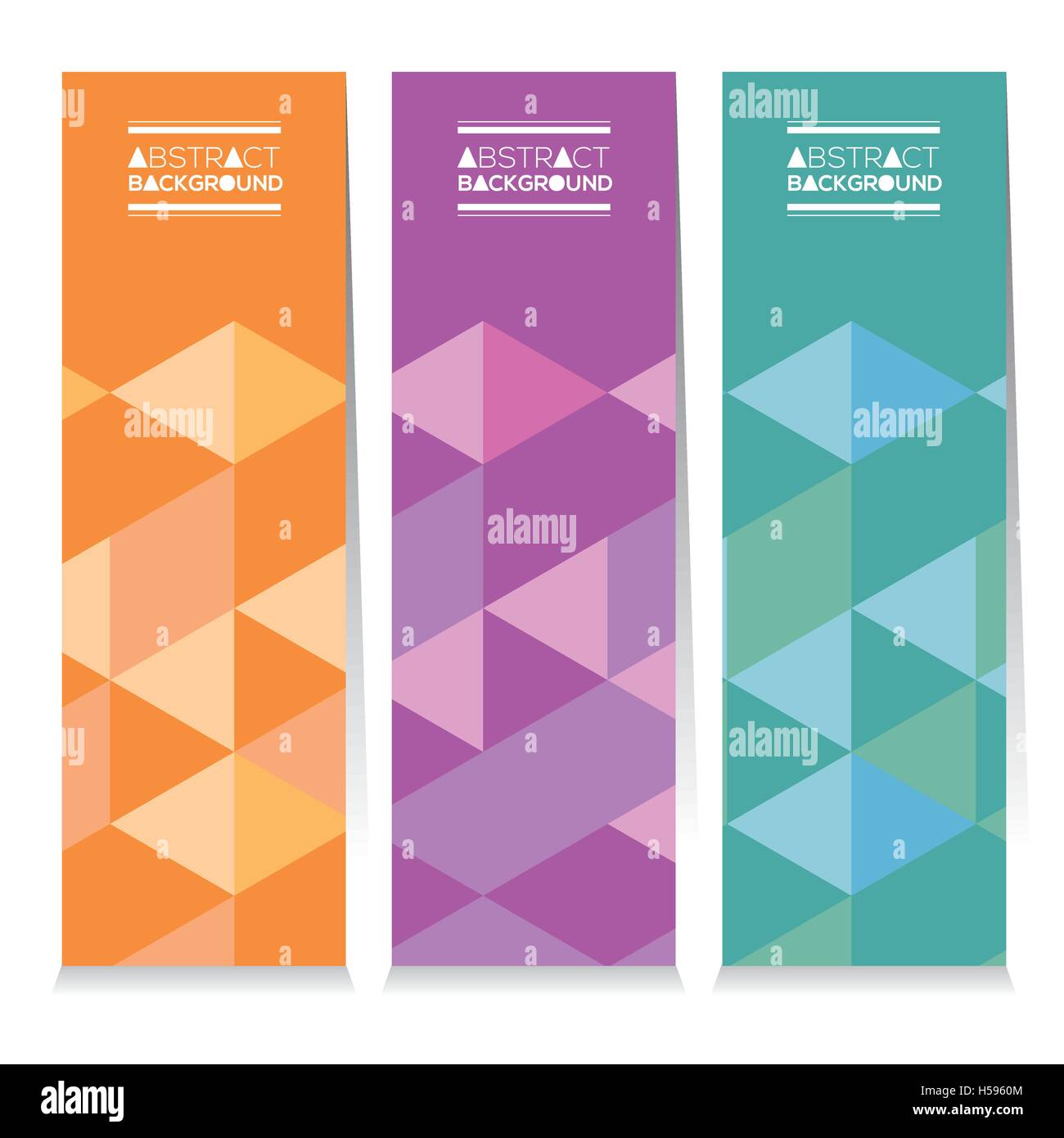 Set Of Three Colorful Geometric Vertical Banners Vector Illustration ...