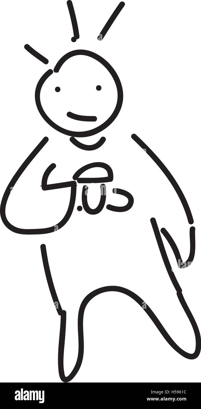 Alarm clock character vector vectors Black and White Stock Photos ...