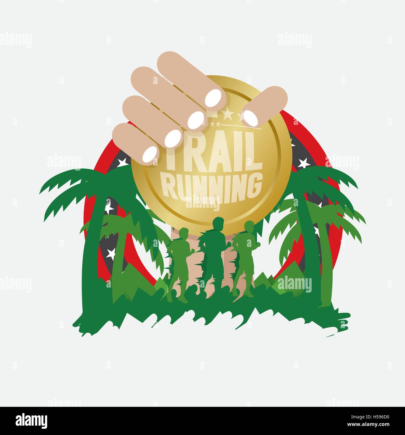 Female trail runner Stock Vector Images - Alamy