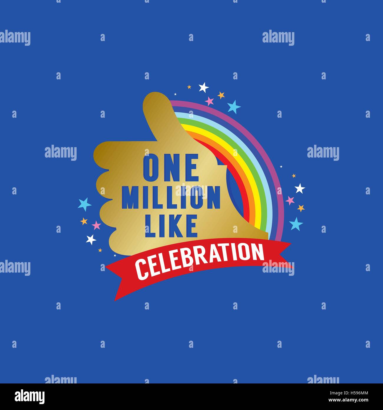 One Million Likes Celebration Vector Illustration Stock Vector Image ...