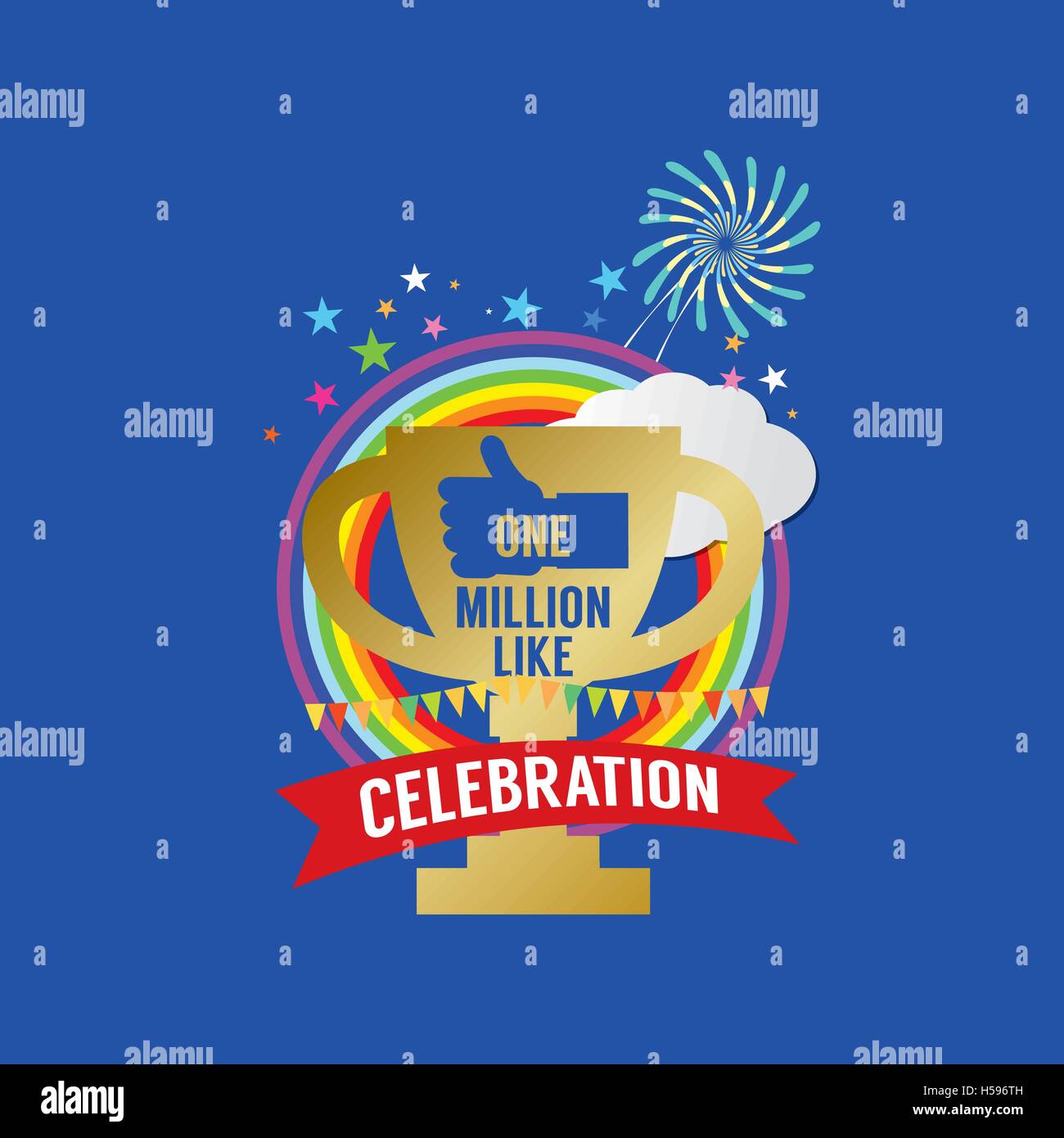 One Million Likes Celebration Vector Illustration Stock Vector Image ...