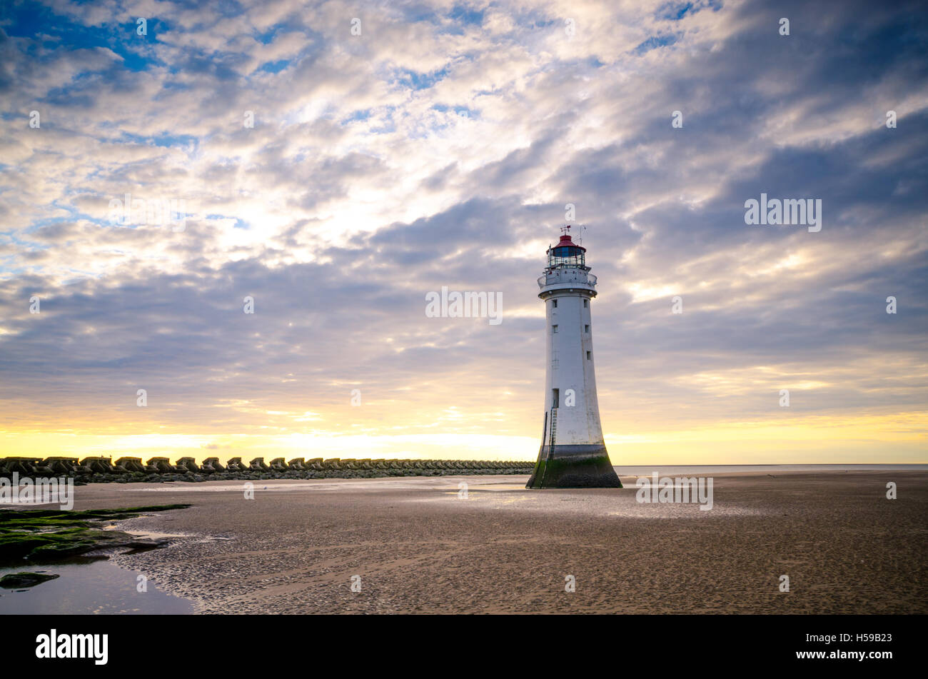 New Brighton lighthouse in the evening Stock Photo - Alamy