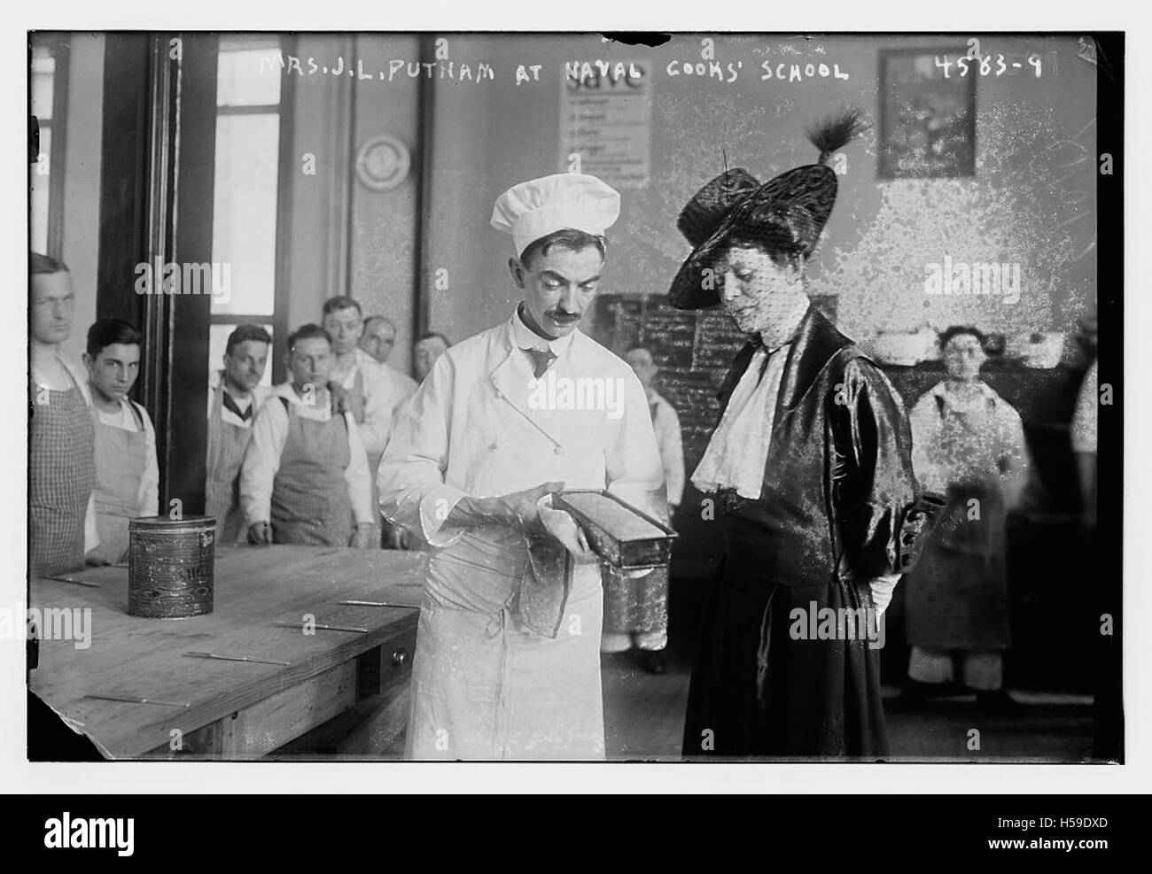 Mrs. JL Putnam is pictured at a naval cooks' school, capturing the era ...