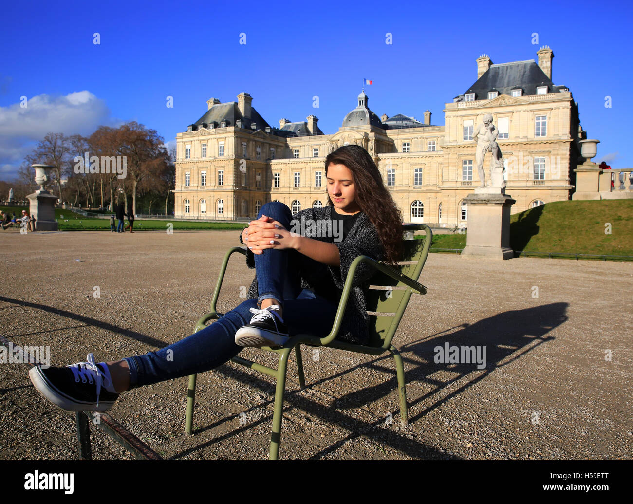 Beautiful student girl relaxing in the Paris, France Stock Photo - Alamy
