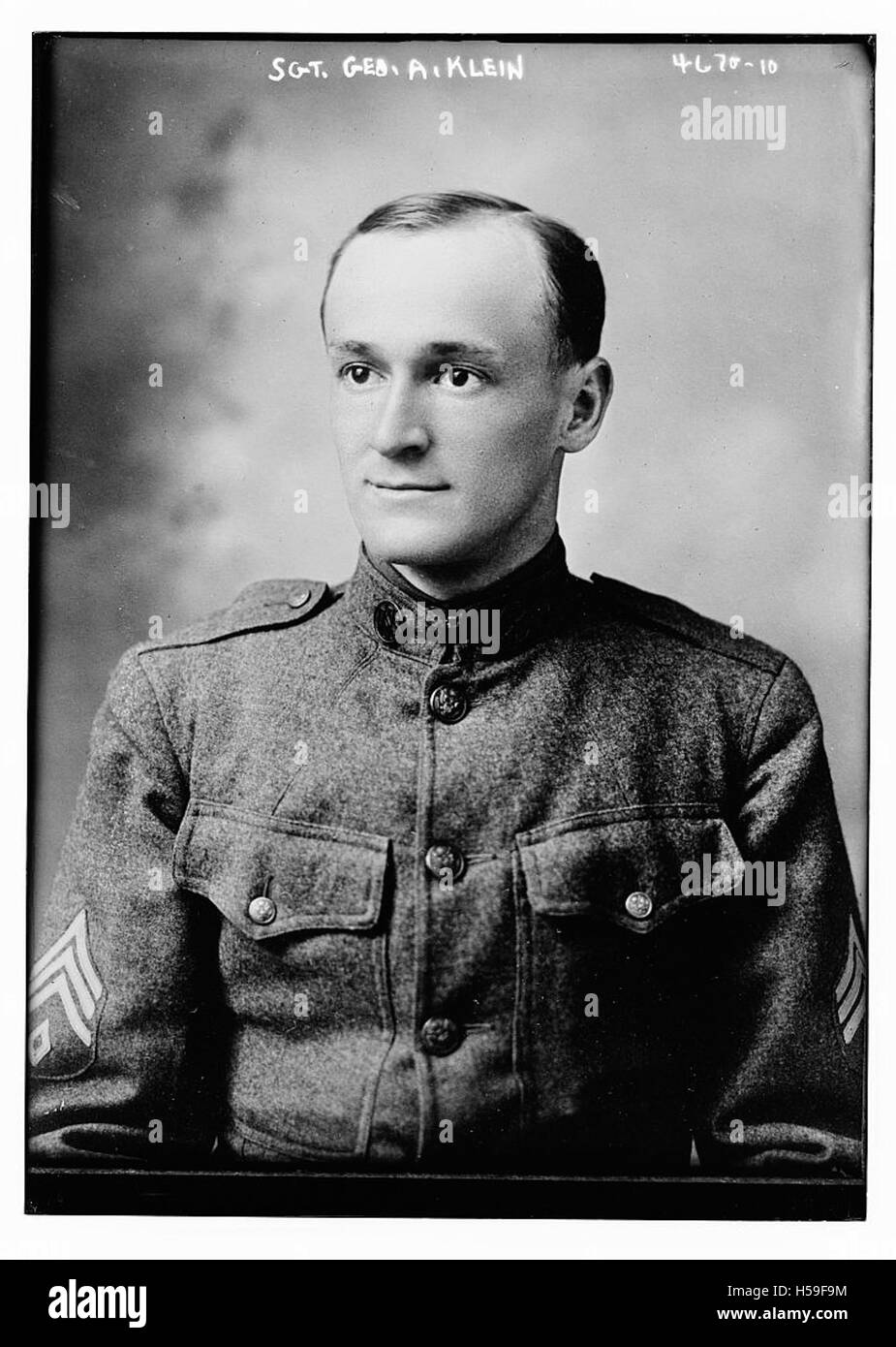 The image features Sgt Geo A K, a soldier, possibly during World War I ...