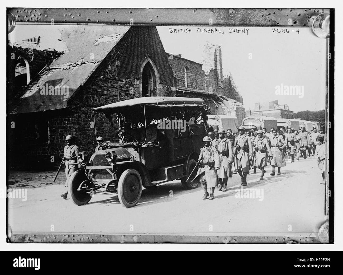 Photograph from a British funeral procession, capturing the ceremonial ...
