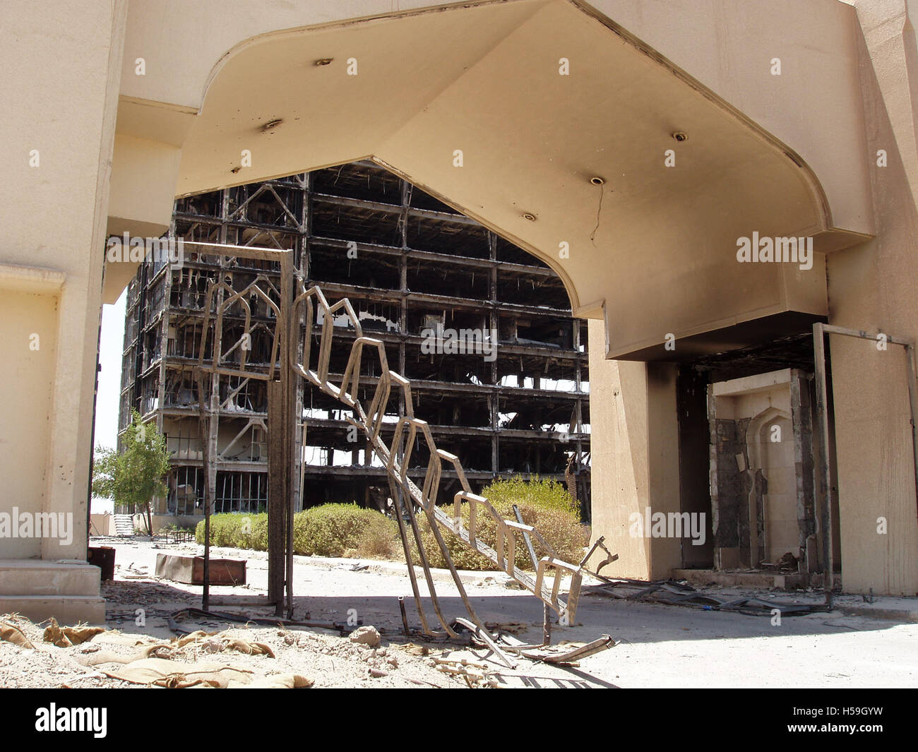19th July 2003 The wrecked main entrance to the National Olympic ...