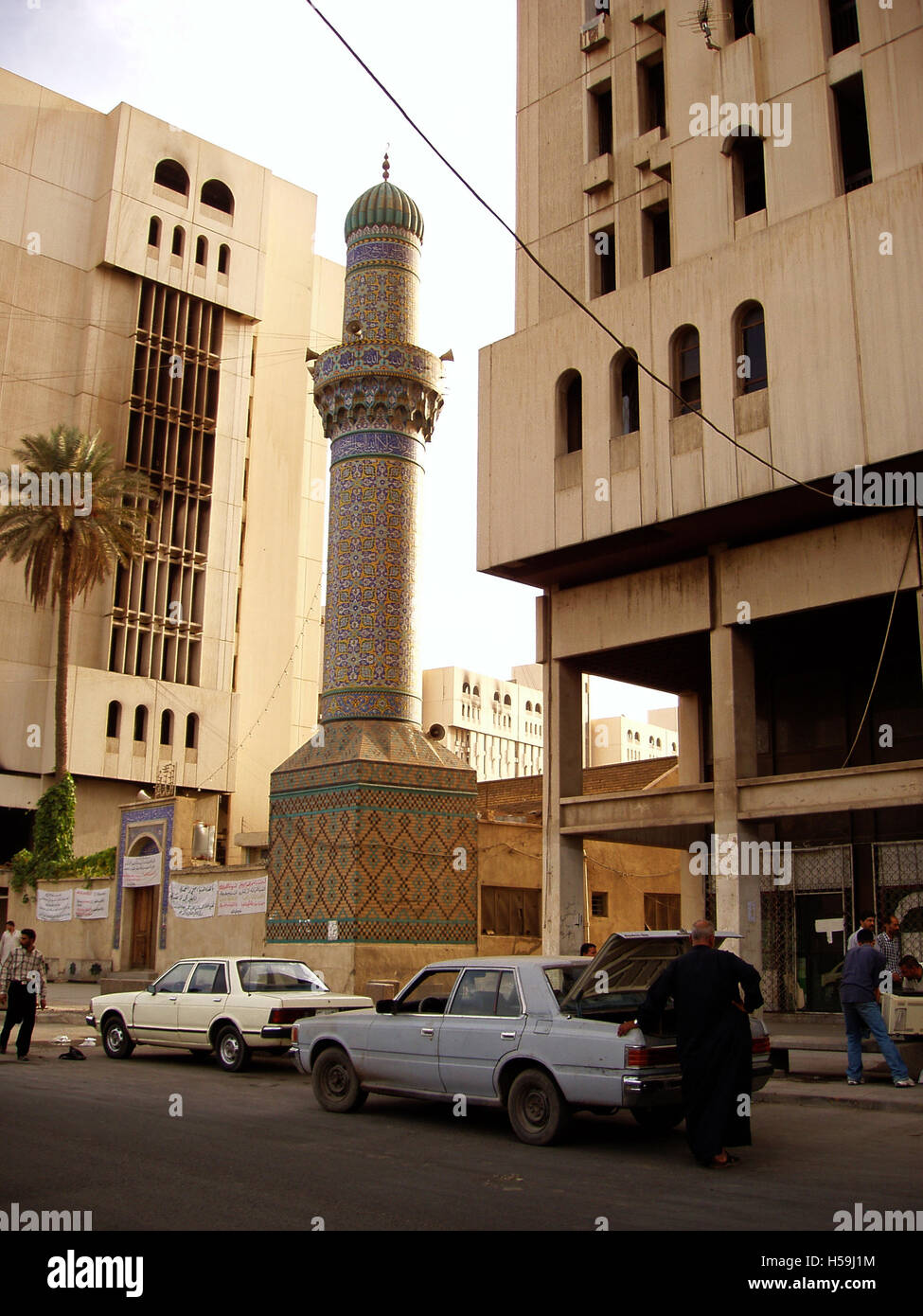 12th November 2003 An ornate minaret on a downtown Baghdad street Stock ...