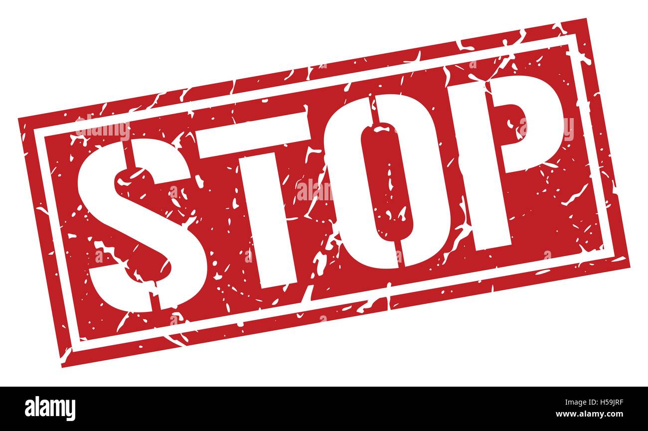 Stop stamp square grungy Stock Vector Images - Alamy