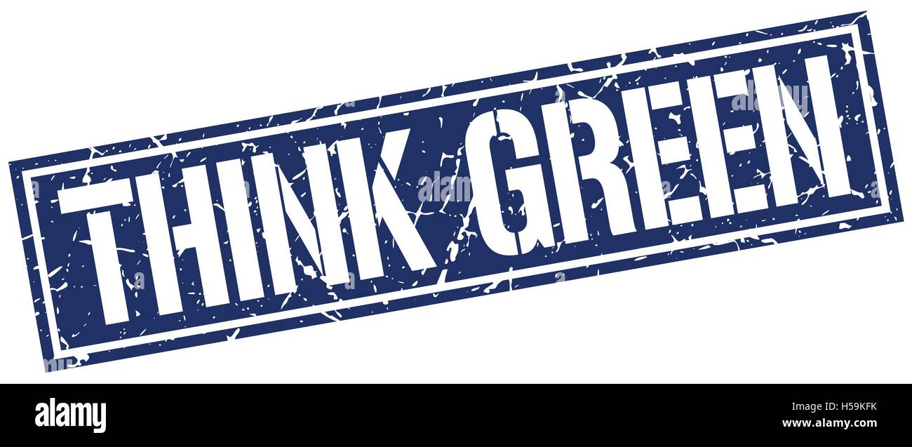 Think green stamp square hi-res stock photography and images - Alamy