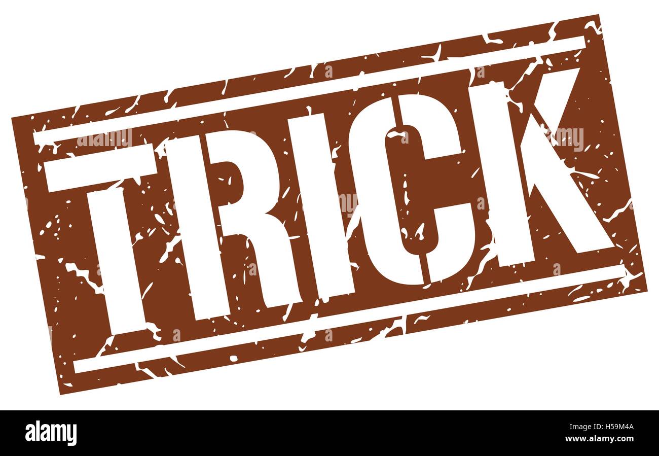 Trick square stamp grunge Stock Vector Images - Alamy