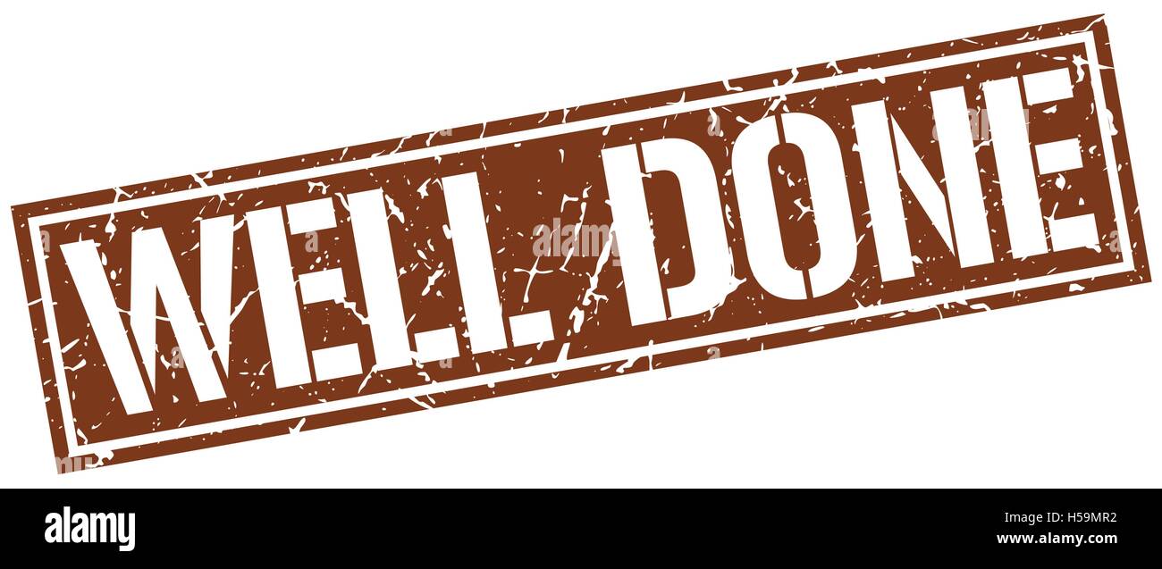 well done square grunge stamp Stock Vector Image & Art - Alamy