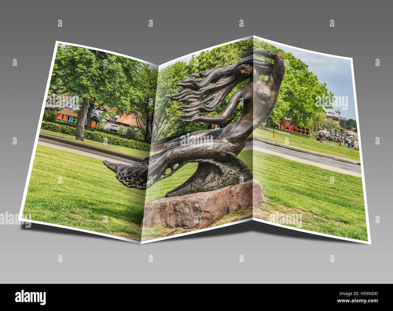 The Bronze Sculpture of Neringa is located in the center of Nida ...