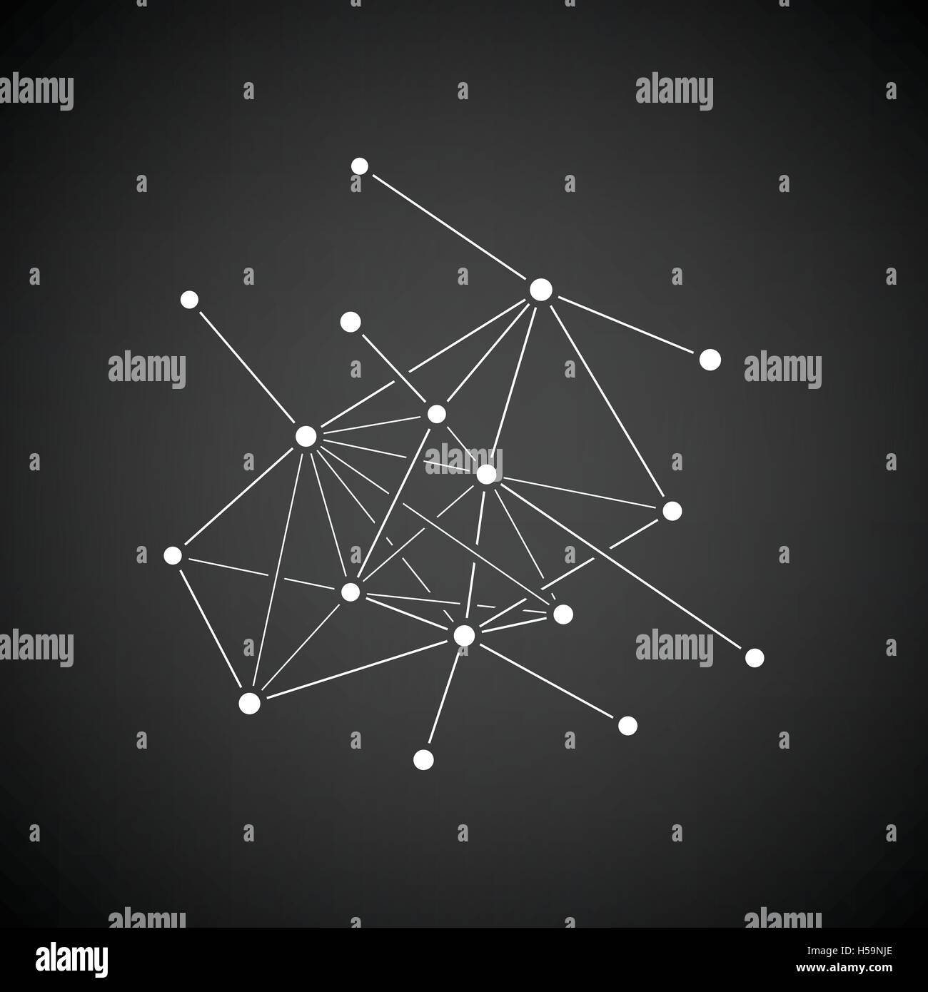 Connection net icon. Black background with white. Vector illustration ...