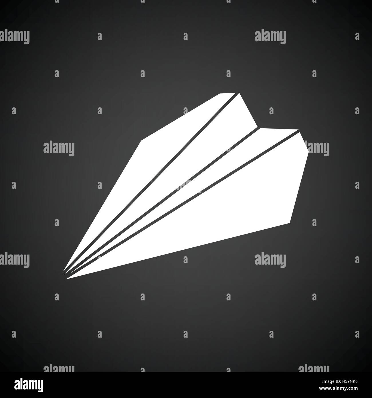 Paper plane icon. Black background with white. Vector illustration ...