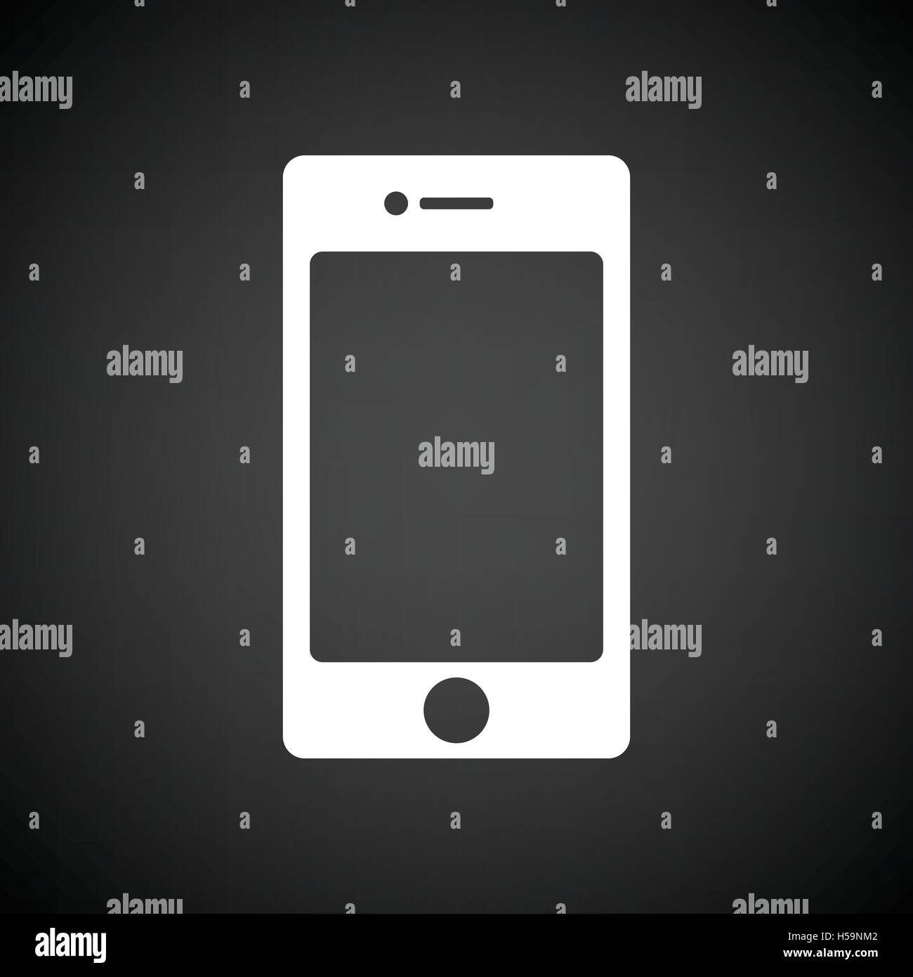 Smartphone icon. Black background with white. Vector illustration Stock ...