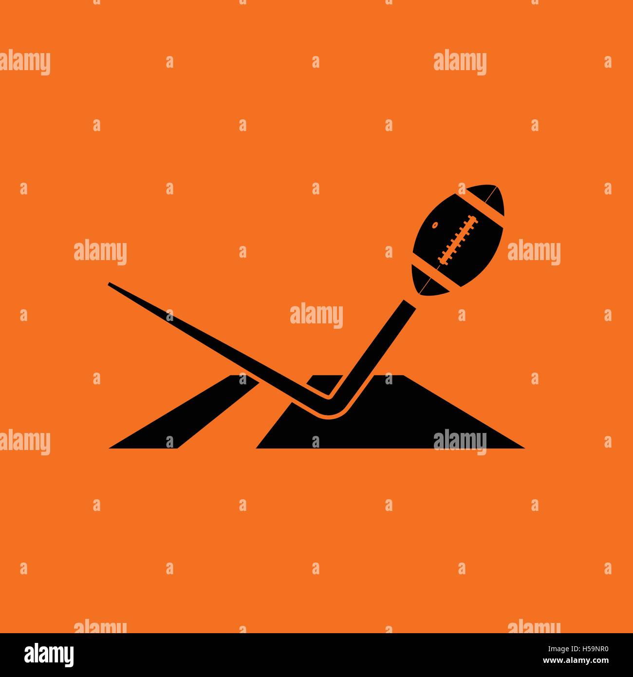 American football touchdown icon. Orange background with black. Vector ...