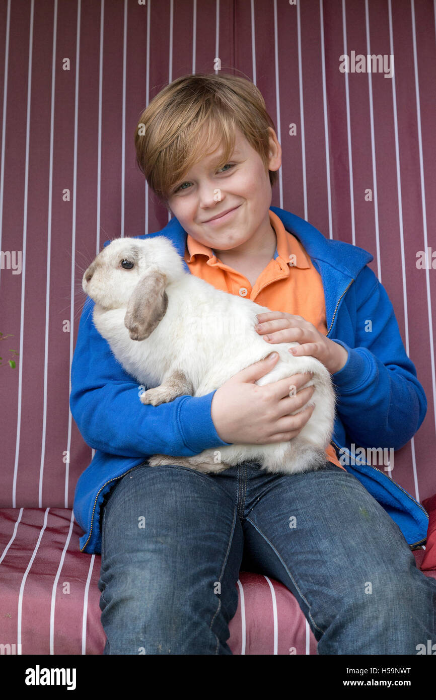 Boy with rabbit hi-res stock photography and images - Alamy