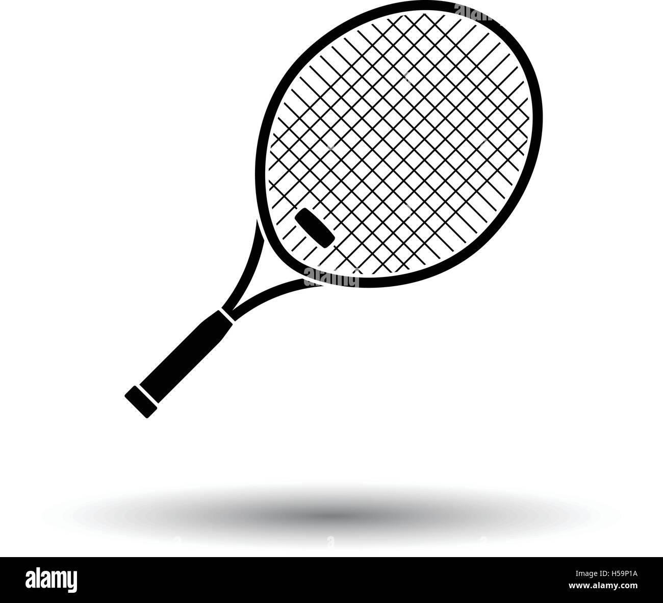 Tennis racket icon. White background with shadow design. Vector ...