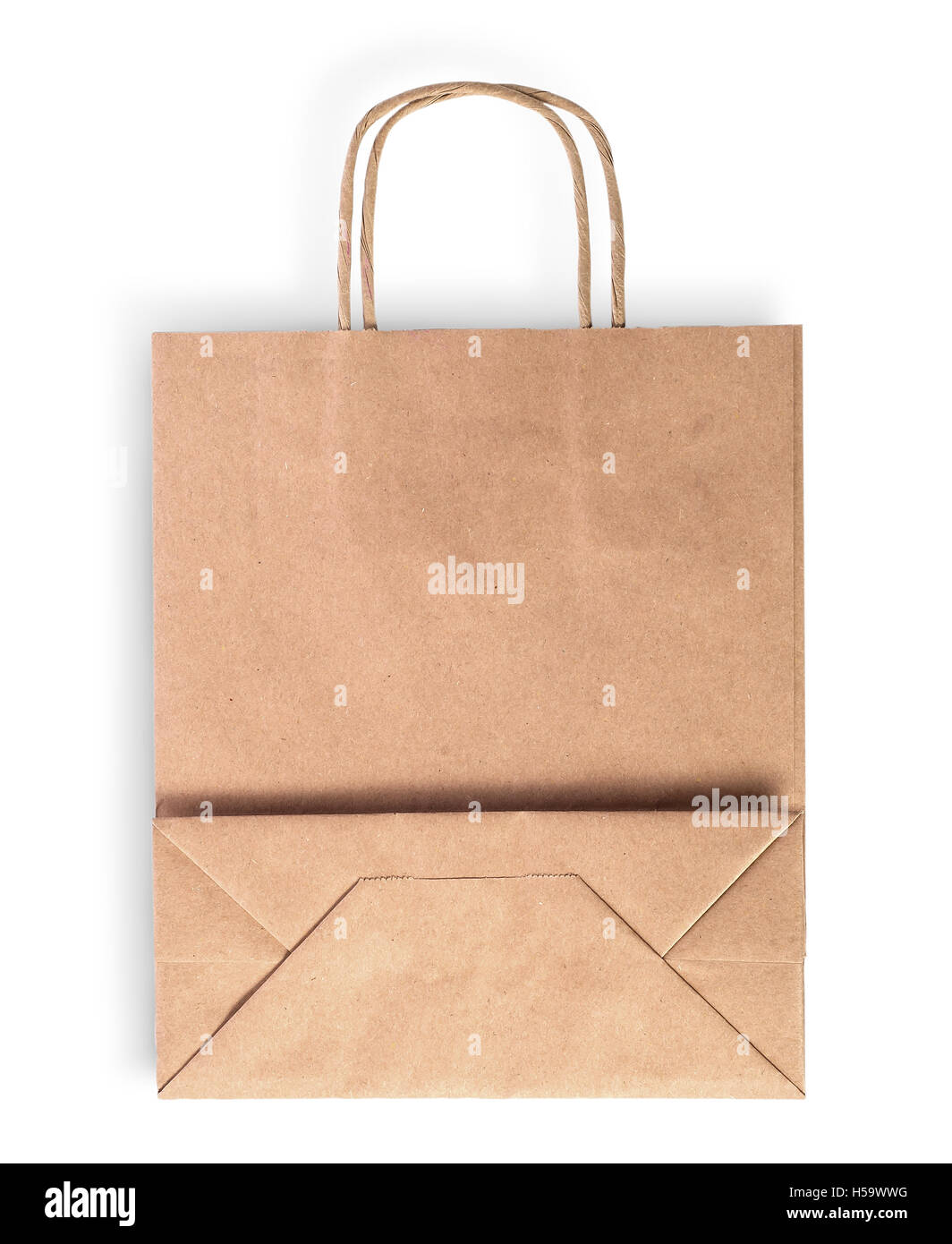 Blank folded brown paper bag for food isolated on white background ...