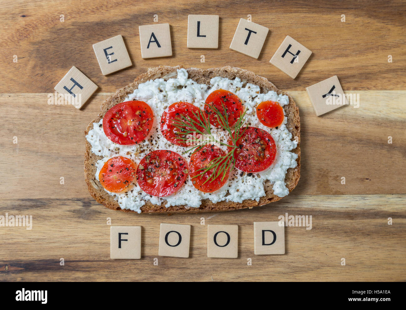 Healthy food letters tomato hi-res stock photography and images - Alamy