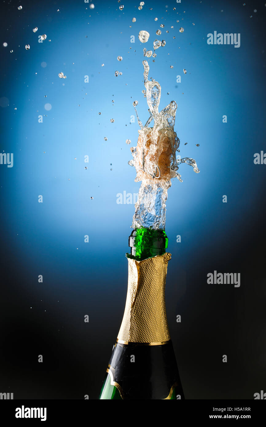 Closeup of champagne explosion Stock Photo - Alamy