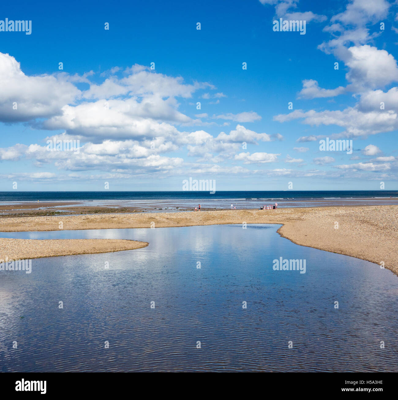 Skelton Beck running into the North sea at Saltburn on the North ...