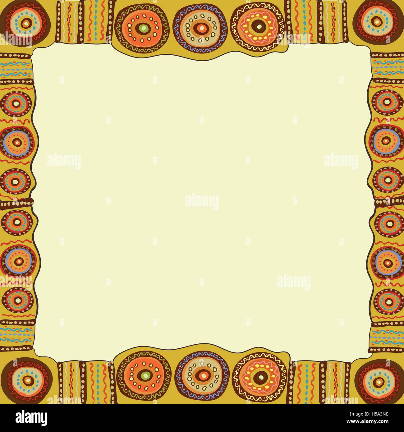 Ethnic hand painted square frame Stock Vector Image & Art - Alamy