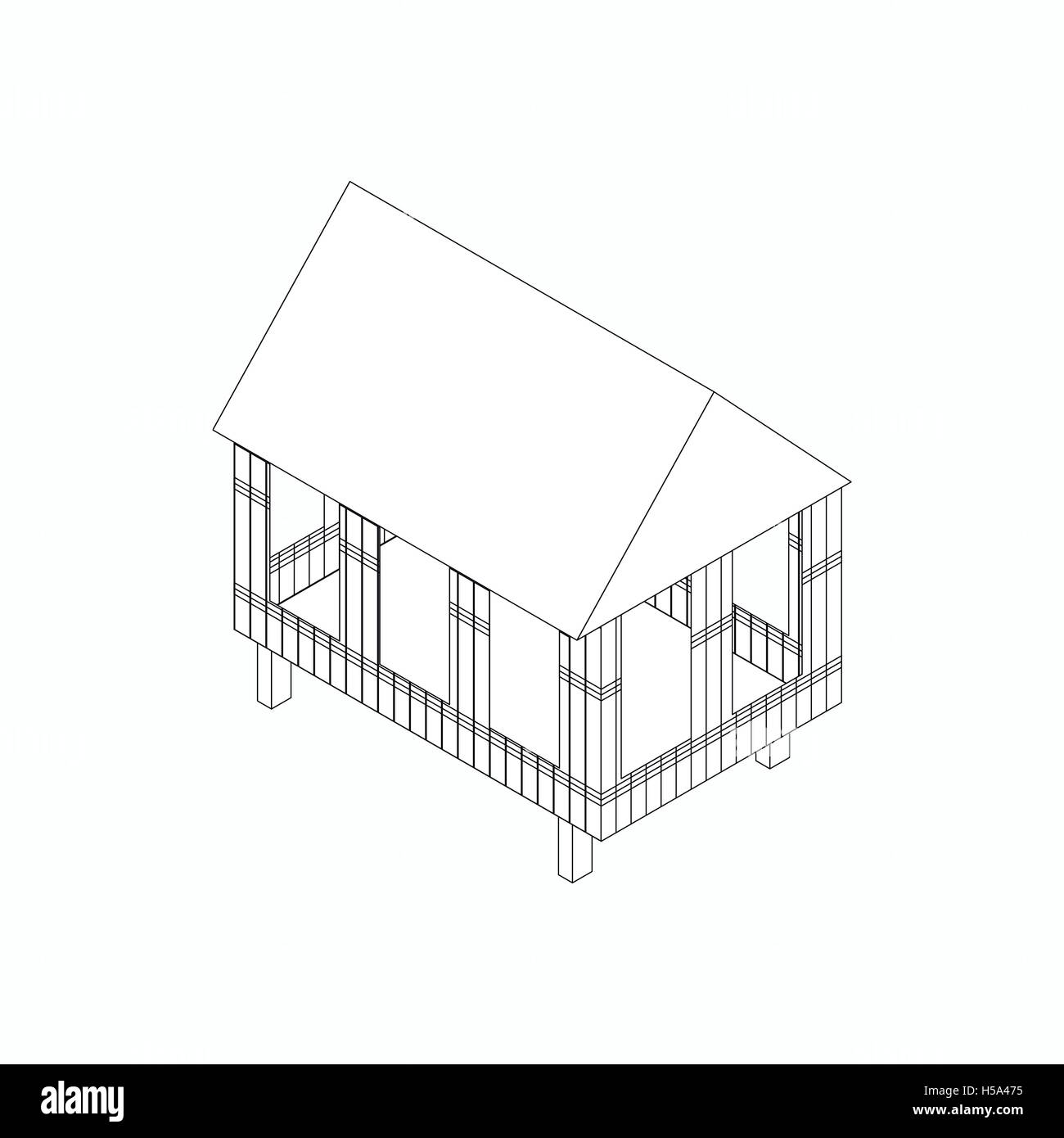 Stilt house icon, isometric 3d style Stock Vector Image & Art - Alamy