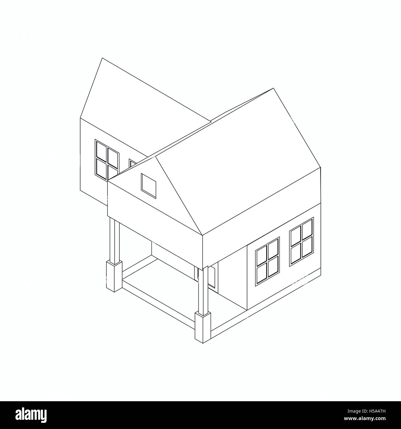 Isometric Drawing Of A House