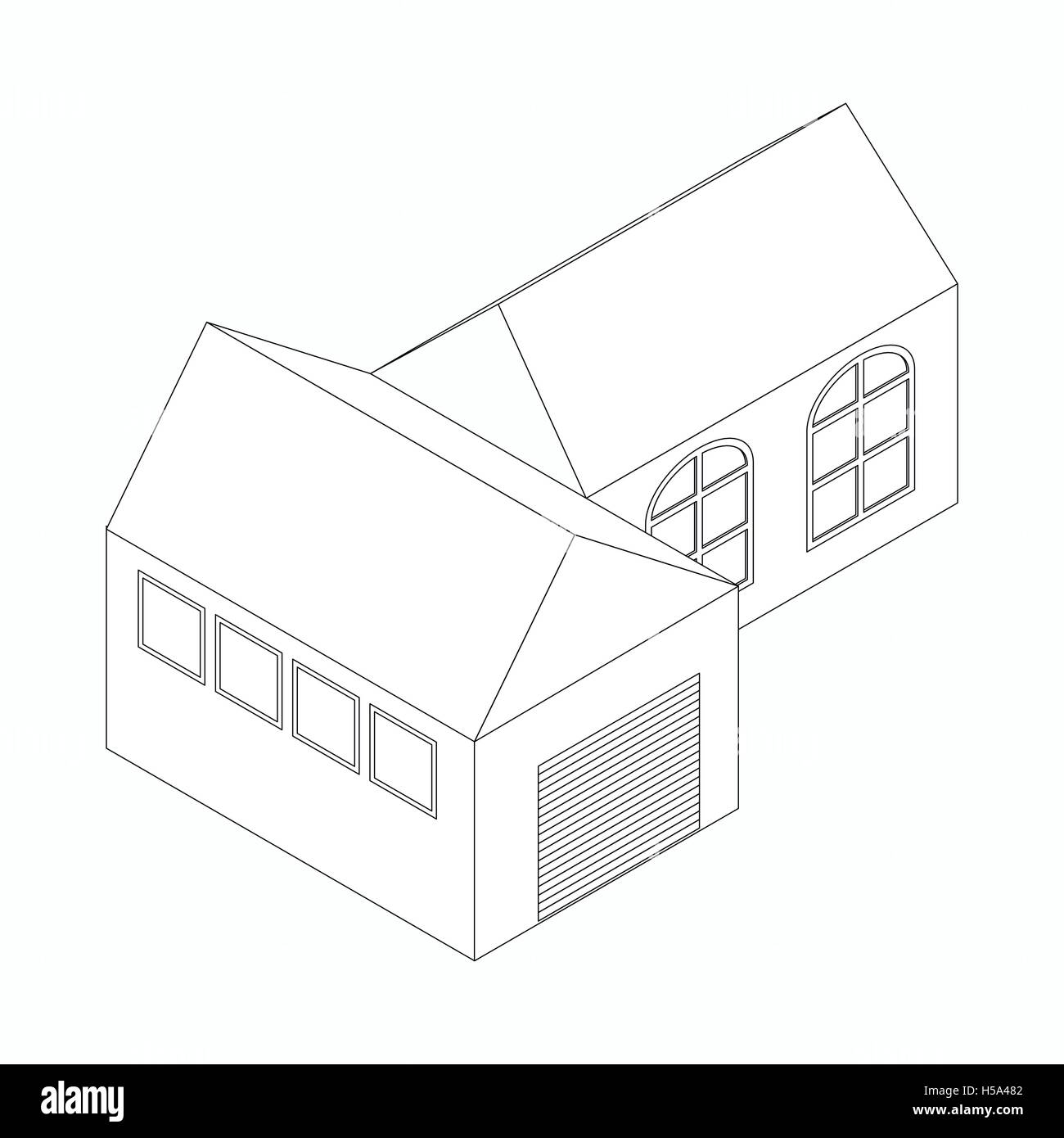 Detached house garage Cut Out Stock Images & Pictures - Alamy